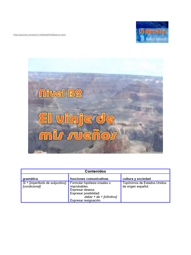 B2 El Viaje de Mis Suenos Actividad | PDF