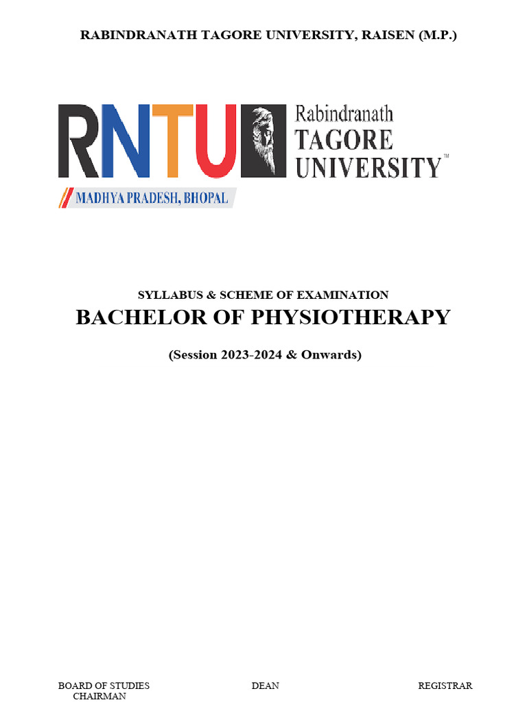 BPT First Year Syllabus Rabindranath Tagore University | PDF | Human ...