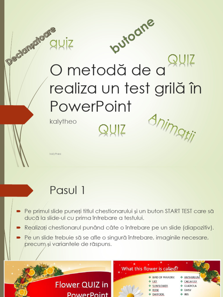 Quiz in Powerpoint | PDF