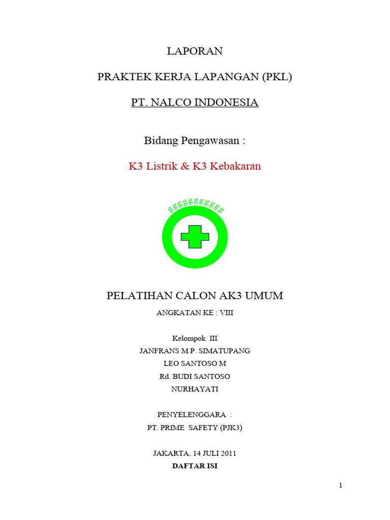 Laporan PKL CALON AHLI K3-KEL 3-Listrik Dan Pencegahan Kebakaran-Final | PDF