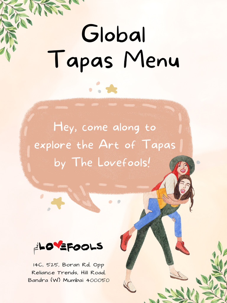 Global Tapas Menu: Hey, Come Along To Explore The Art of Tapas by The Lovefools! | PDF | Sauce ...