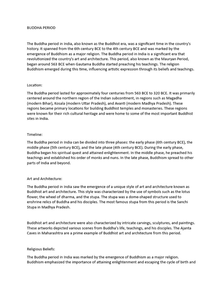 Buddha Period | PDF | Social Science | History