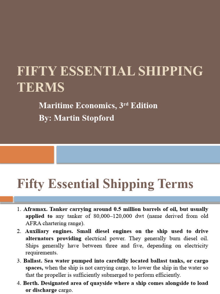 Fifty Essential Shipping Terms | PDF | Oil Tanker | Ships