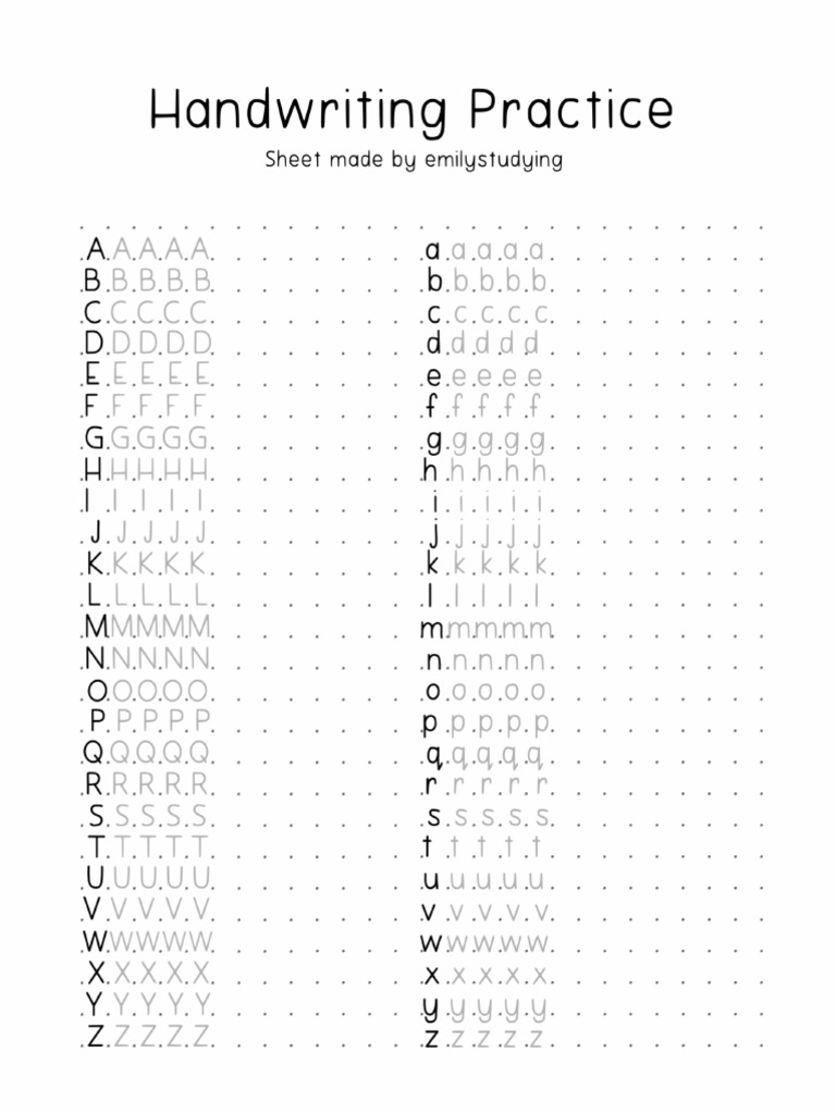 Handwriting Sheet | PDF