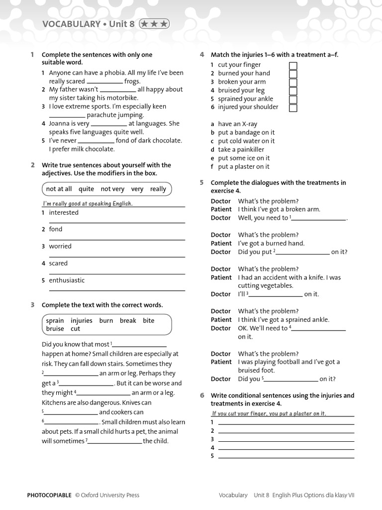 Unit 8 Vocabulary Exercises | PDF