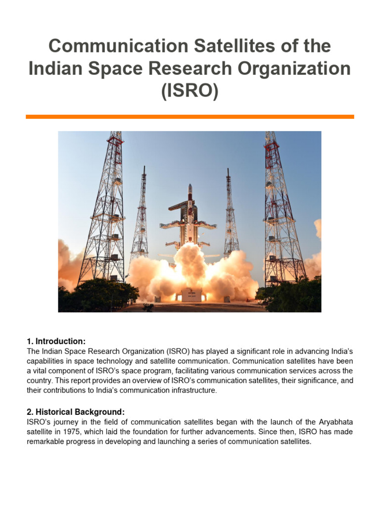 Communication Satellites of The Indian Space Research Organization ...