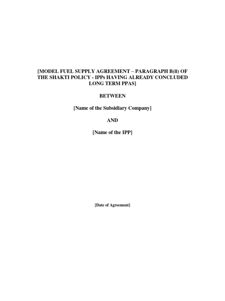 Fuel-Supply-Agreement-SHAKTI B-ii-Third-Round-1 | PDF | Auction | Coal ...