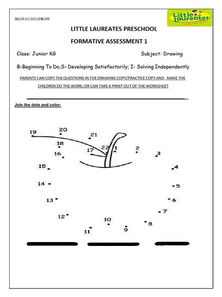 Junior KG Drawing Assessment Guide | PDF