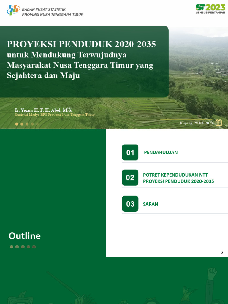 Paparan Teknis Proyeksi Penduduk | PDF