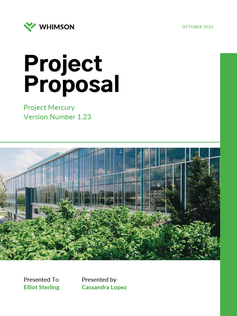 White and Green Simple Corporate (Light) Project Proposal Proposal | PDF