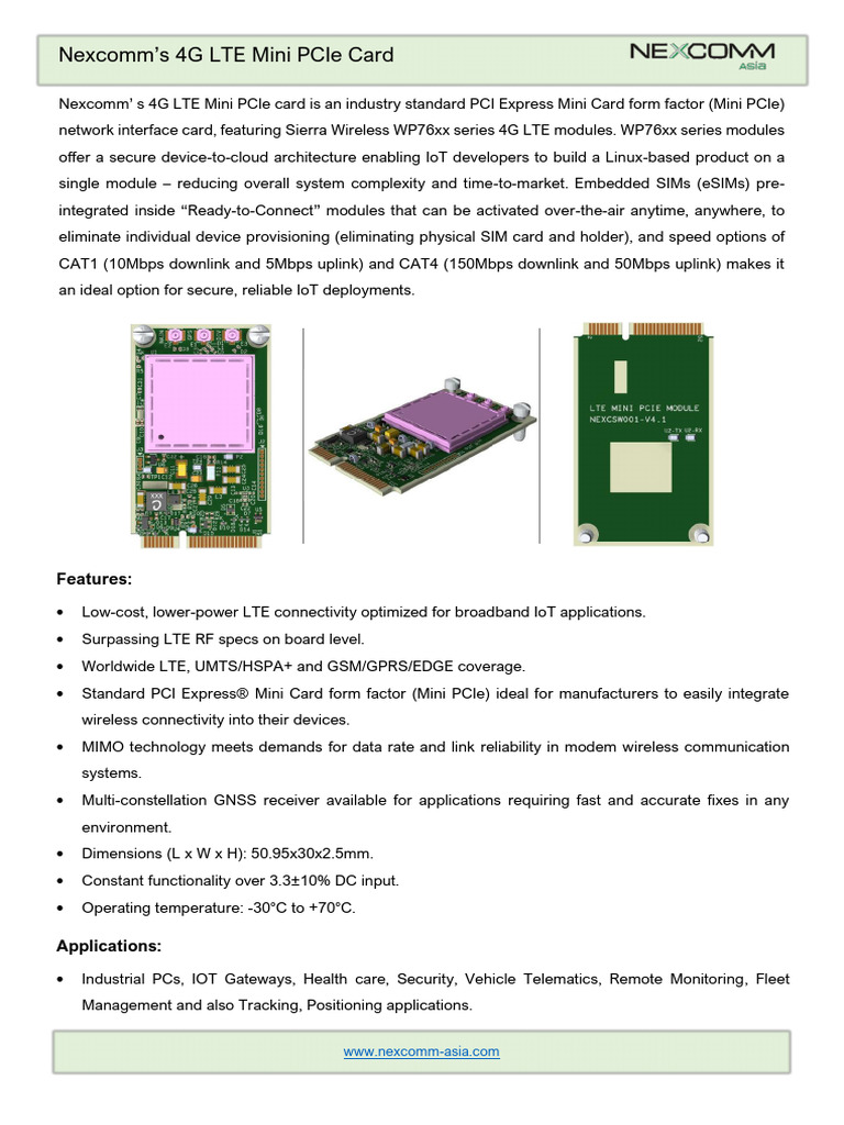 4g Lte Mini Pcie Card | PDF