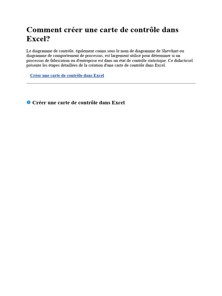 Créer une carte de contrôle Excel | PDF | Microsoft Excel