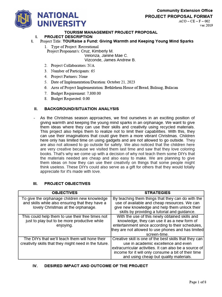 Tou222 Project Proposal | PDF | Creativity