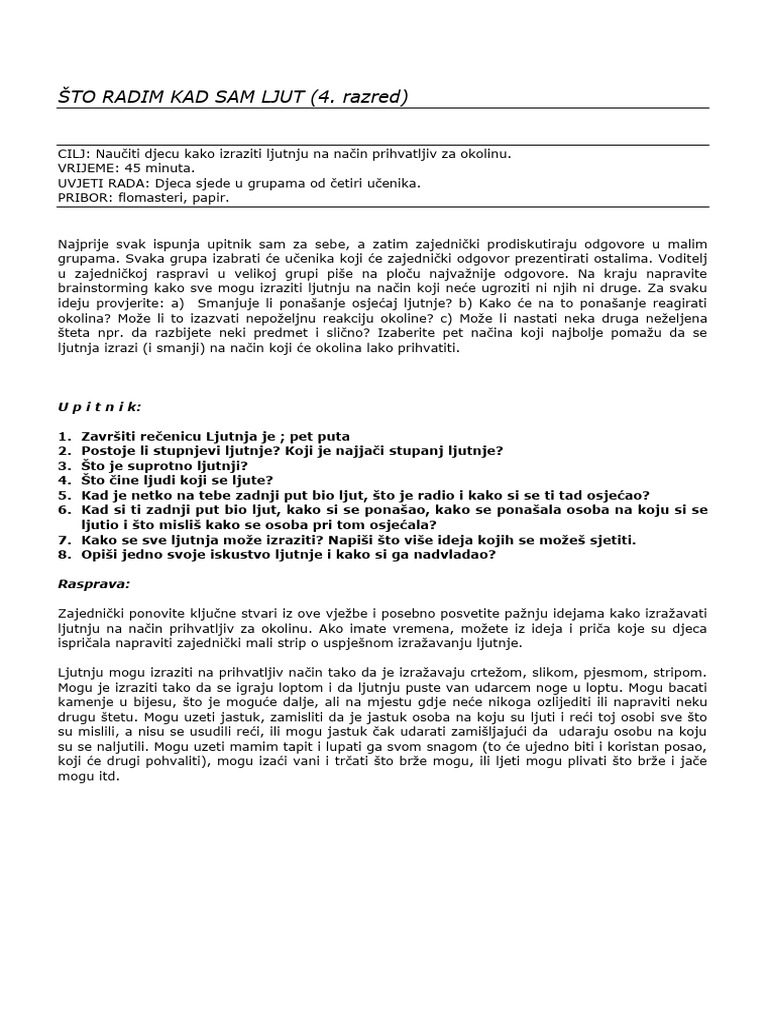 Sto Radim Kad Sam Ljut | PDF