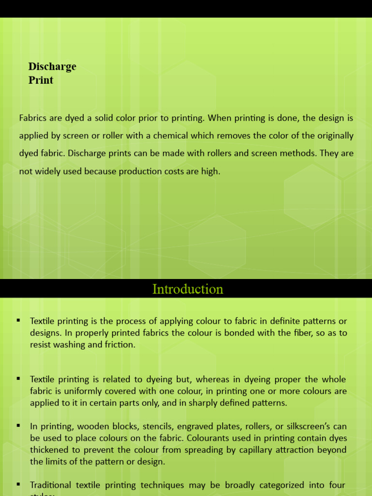 Discharge Printing | PDF | Dyeing | Textiles