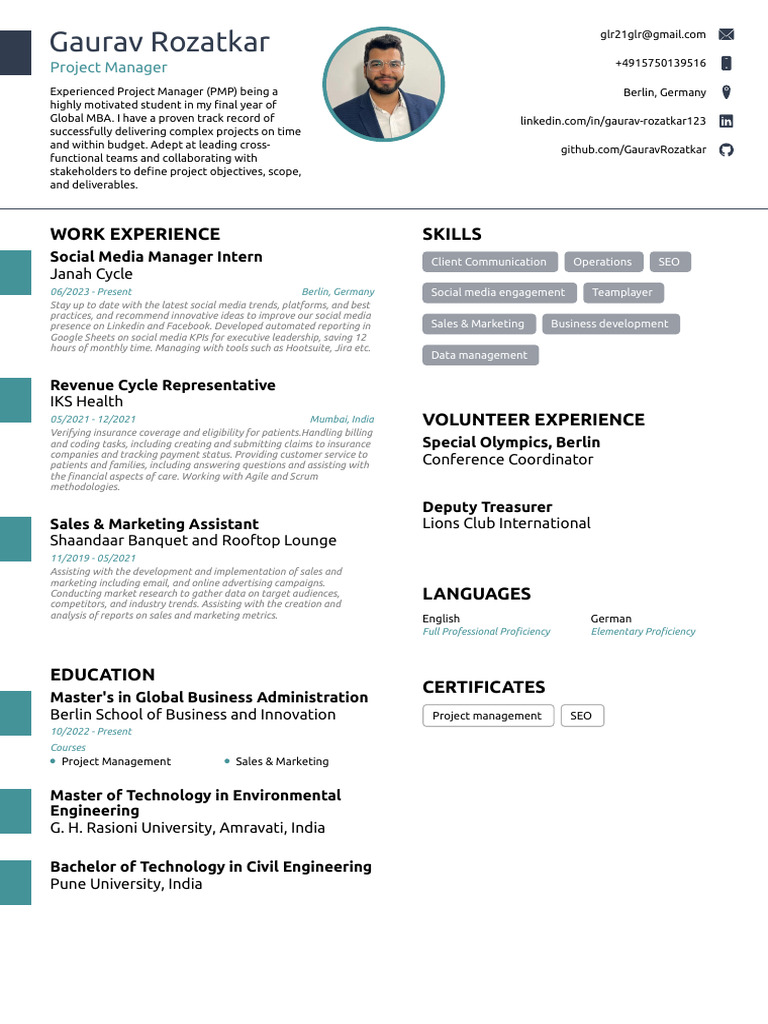 Gaurav Rozatkar CV | PDF