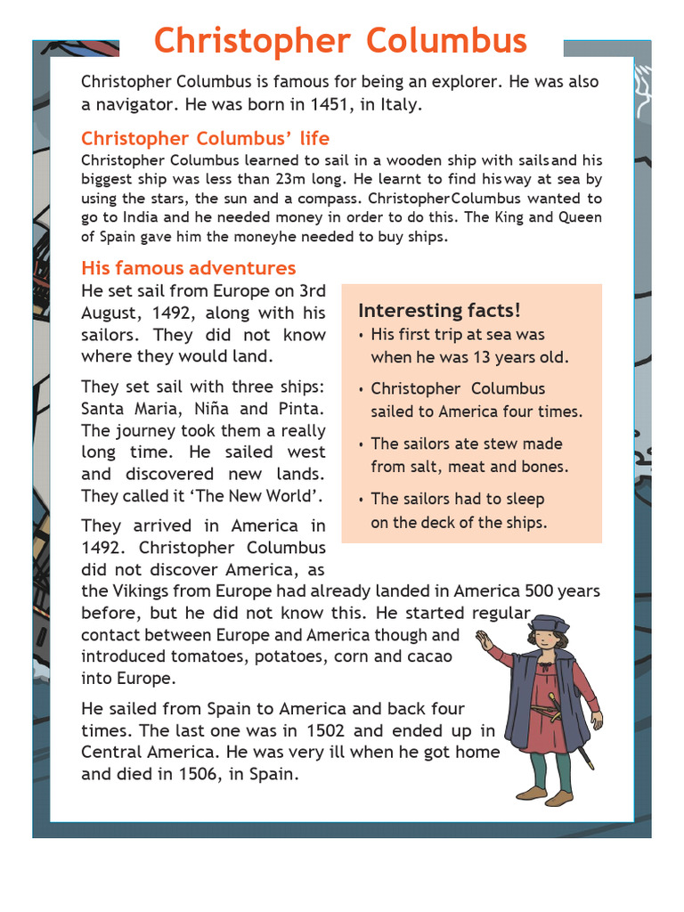 6) Worksheet 2 - Columbus' Voyage | PDF
