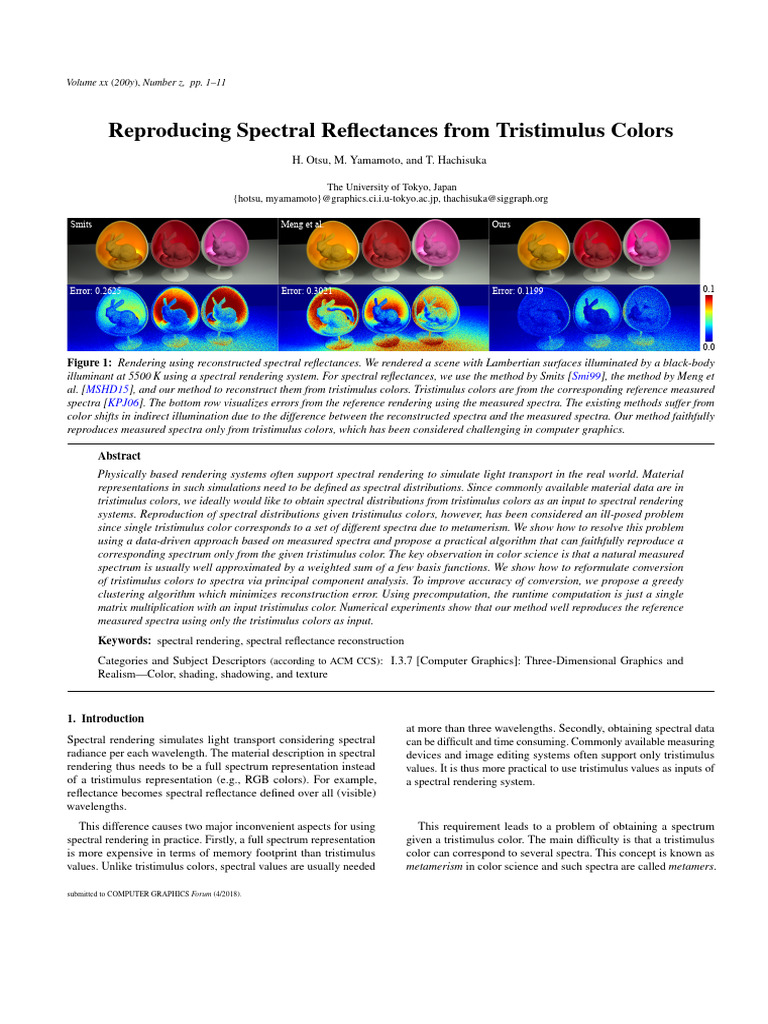 Reproducing Spectral Reflectances From Tristimulus Colors Pdf