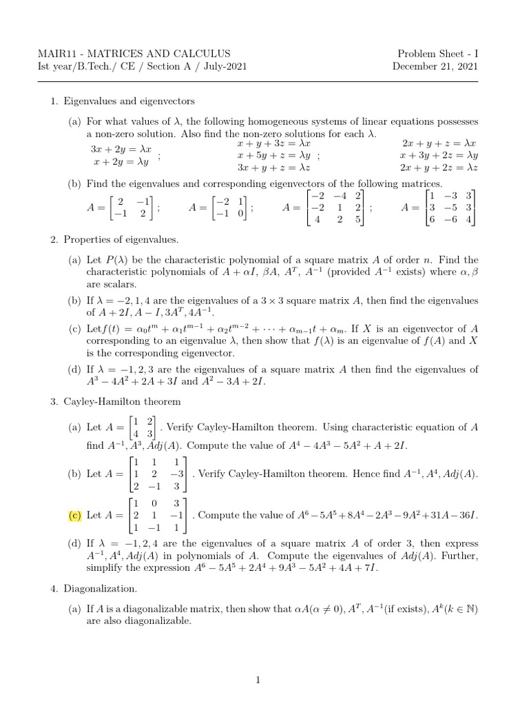 MAIR11 ProblemSheet 1 | PDF