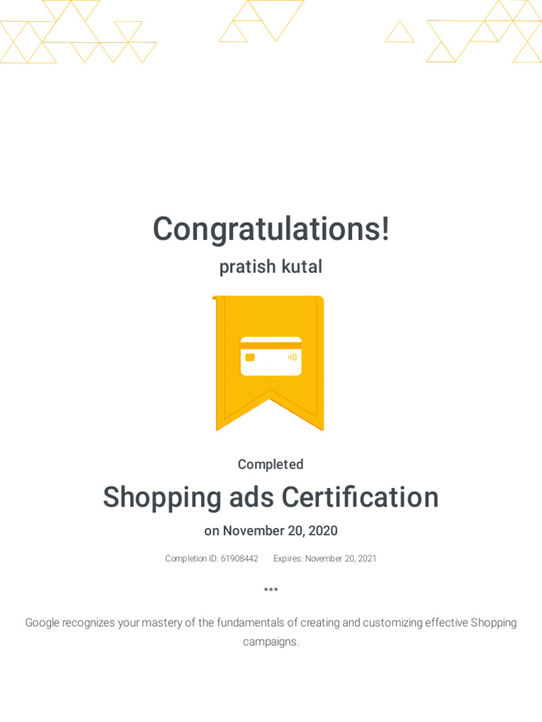 Shopping Ads Certification - Google | PDF