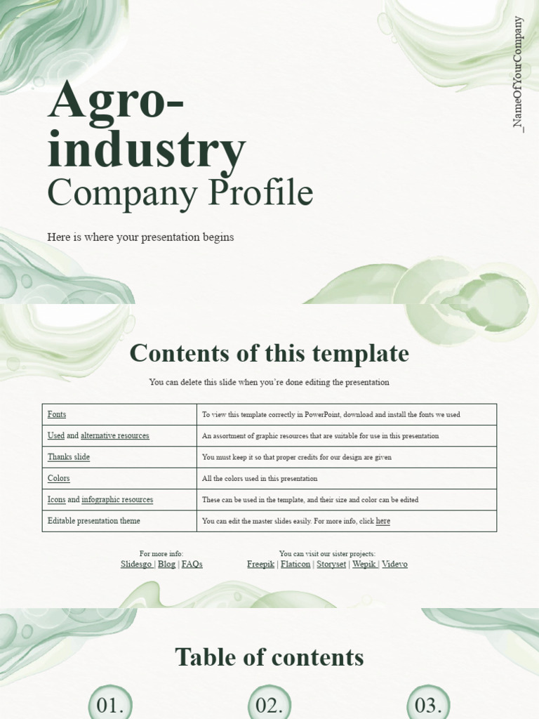 Agro-Industry Company Profile Template | PDF | Planets | Saturn