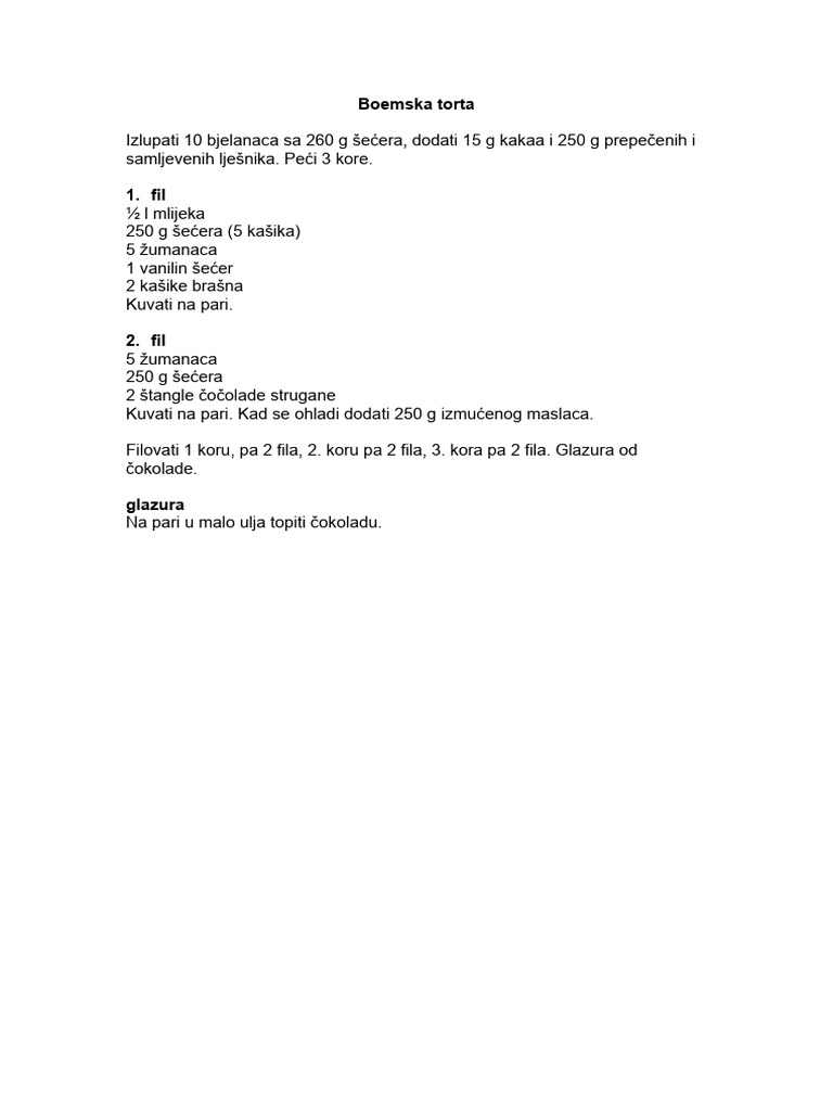 Boemska Torta | PDF