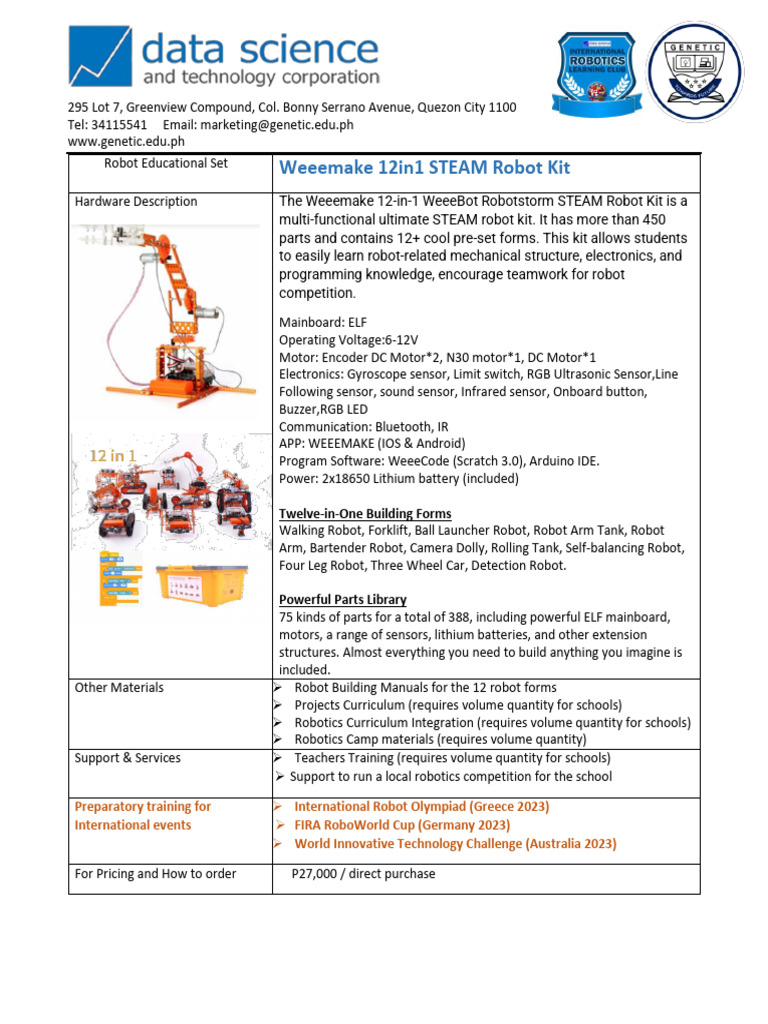 Weeemake 12in1 Robot | PDF