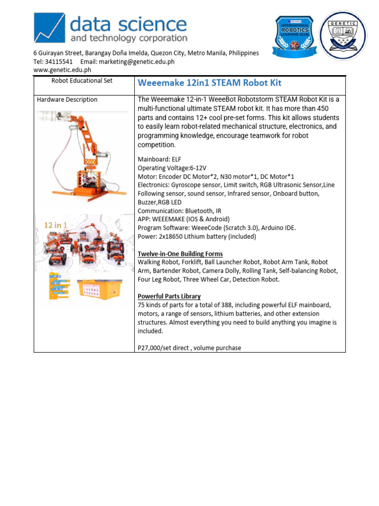 Weeemake Robot Sets | PDF