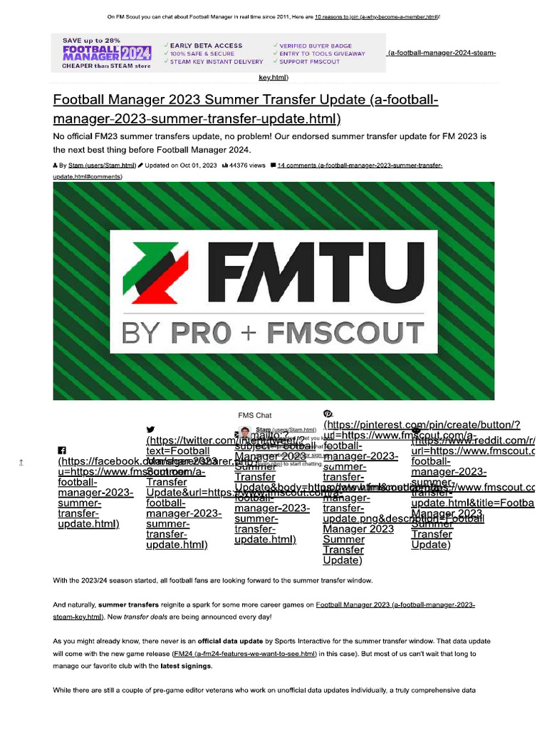 FM23 Summer Transf | PDF