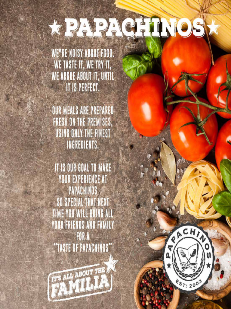 Papachinos Menu Recreate LRcompressed | Download Free PDF | Food ...