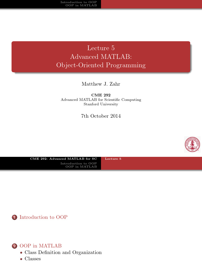 Matlab Tutorial 1 | Download Free PDF | Object Oriented Programming | Class (Computer Programming)