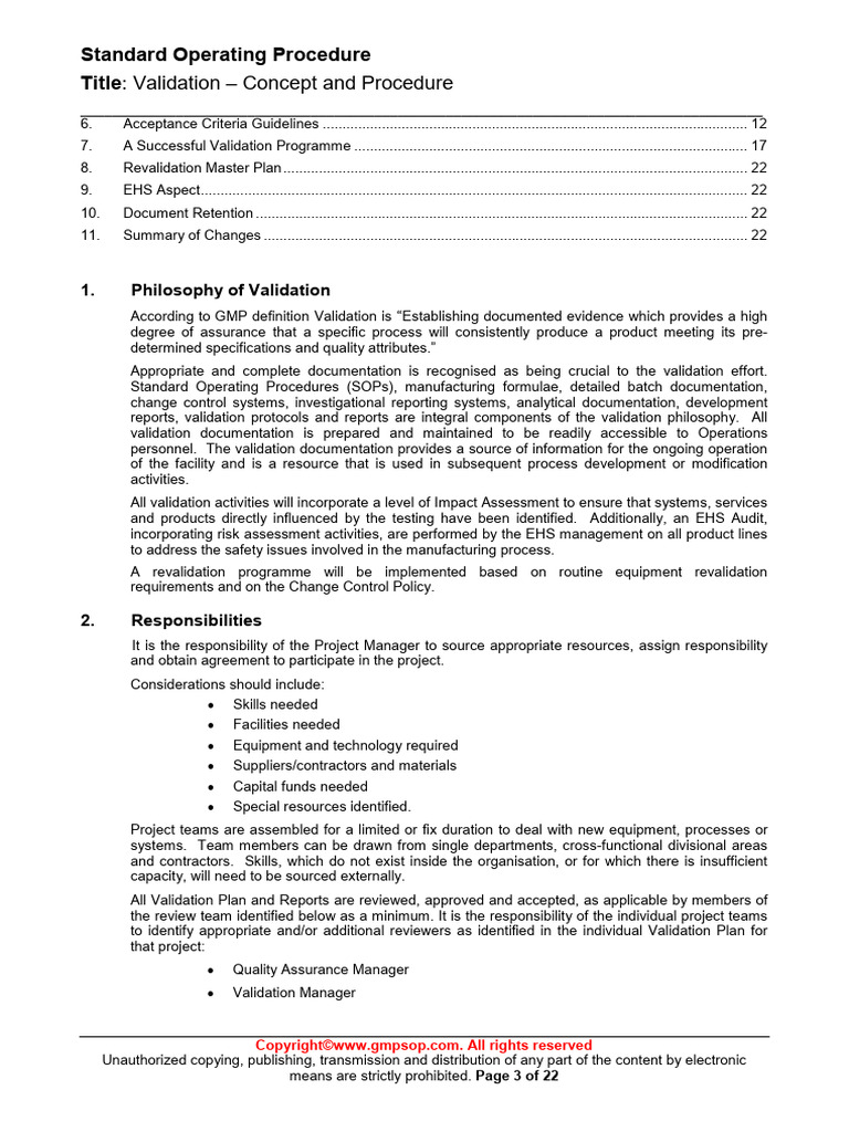 VAL 005 Validation Concept and Procedure Sample | PDF | Verification ...
