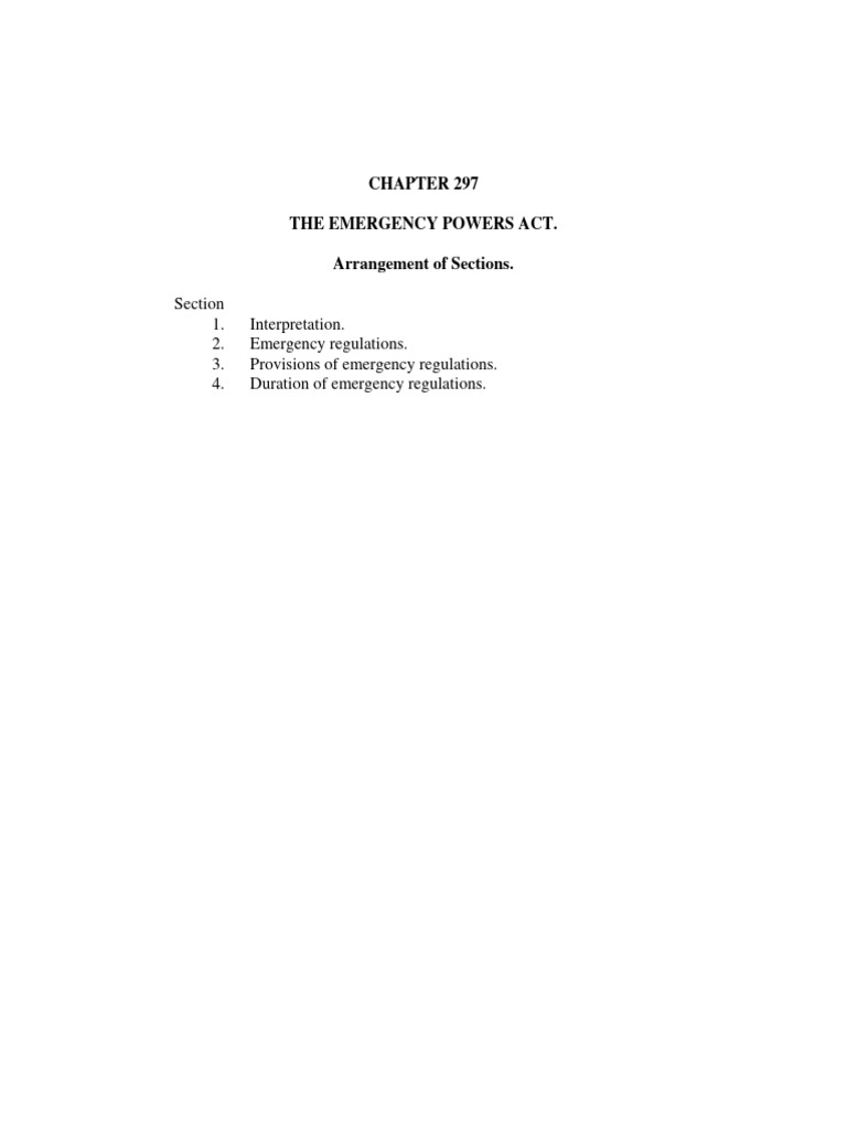 Emergency Powers Act | PDF