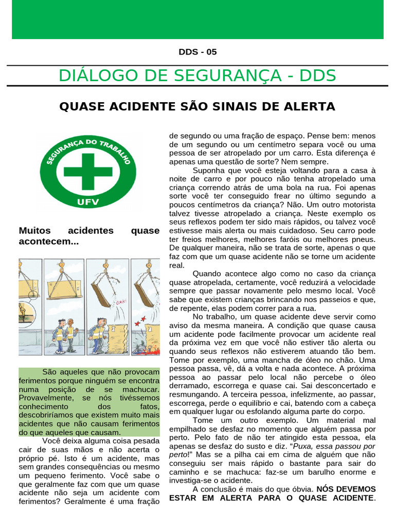 Dss05 Quase Acidente Sao Sinais de Alerta | PDF