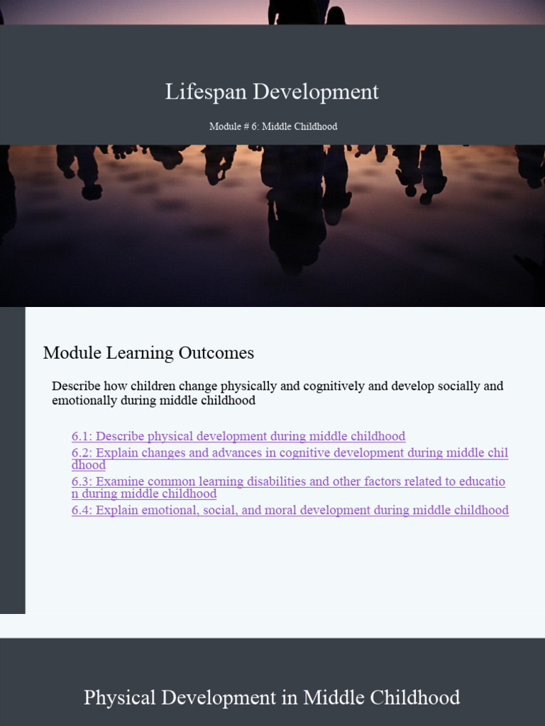 Middle Childhood Development Overview | PDF | Career & Growth | Self ...