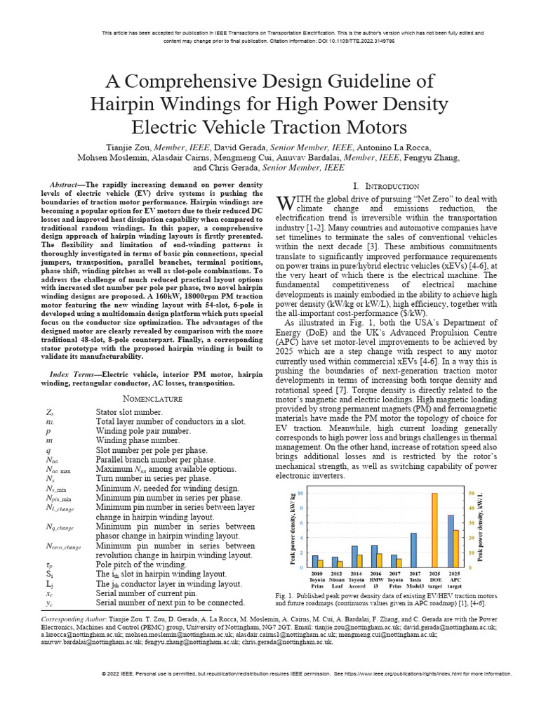 A Comprehensive Design Guideline of HairpinWindings for High Power ...