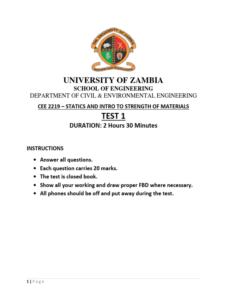 Cee 2219 Test 1 | PDF