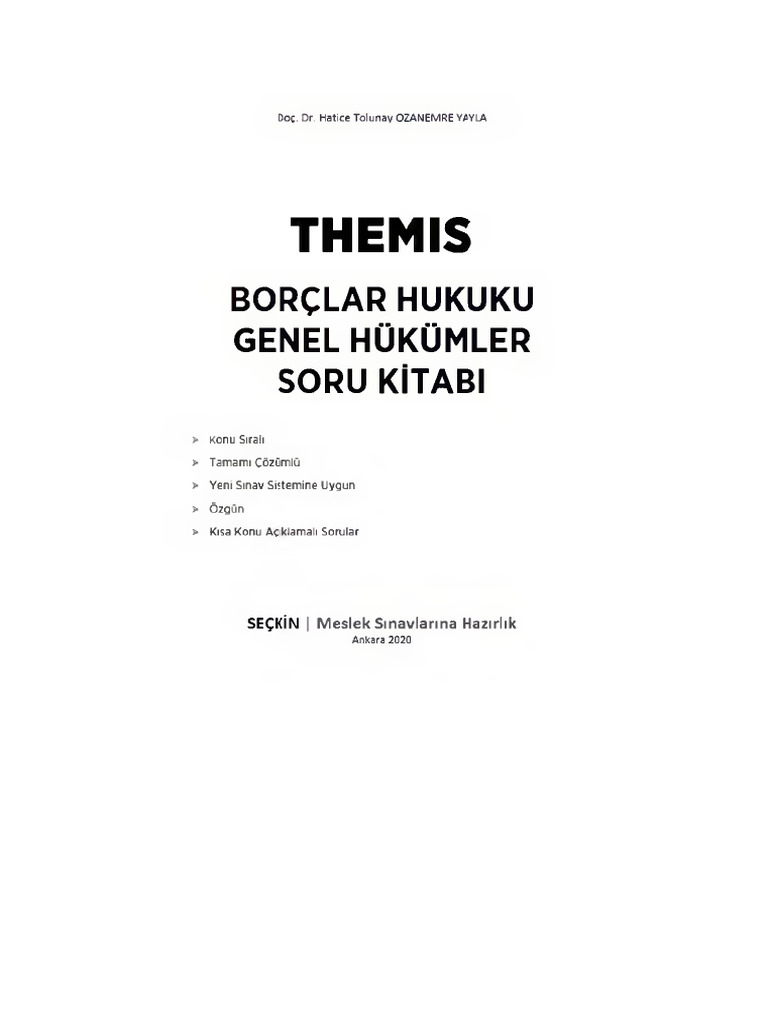 Themis Borçlar Genel Soru Kitabı | PDF