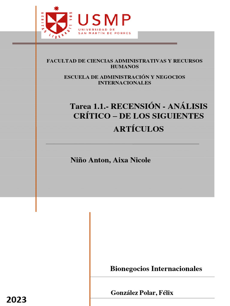 Tarea 1.1. - RECENSIÓN - Niño Anton Nicole | PDF