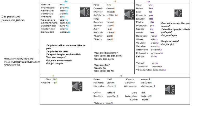 Les participes passés irréguliers | PDF