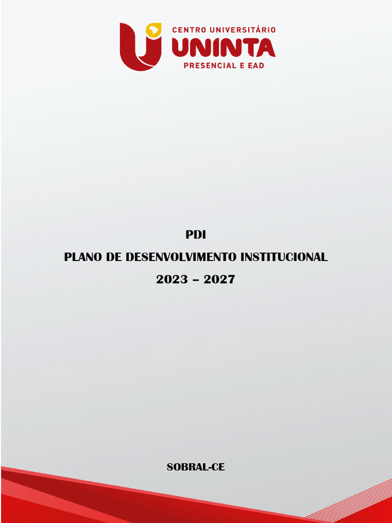 PDI 2023-2027 do Centro Universitário Uninta | PDF | Ensino Superior ...