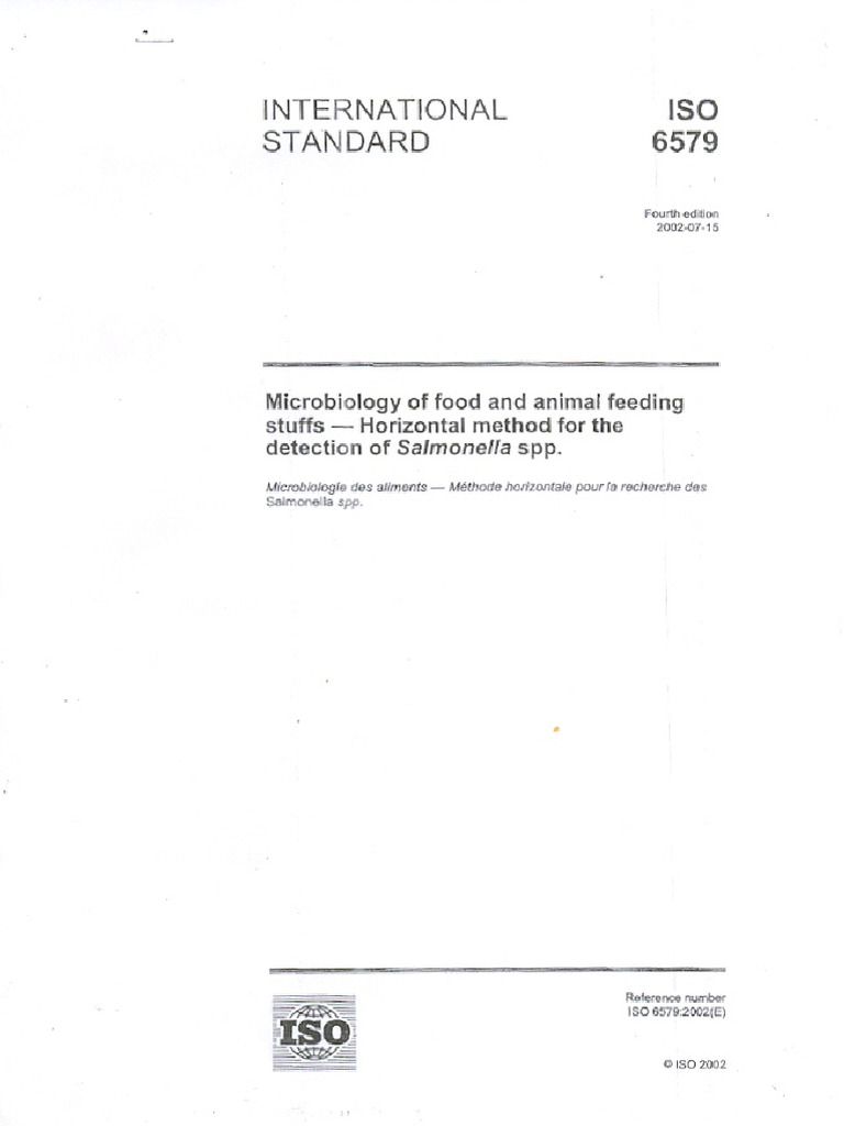 ISO 6579 - Salmonella SPP - Horinzontal | PDF