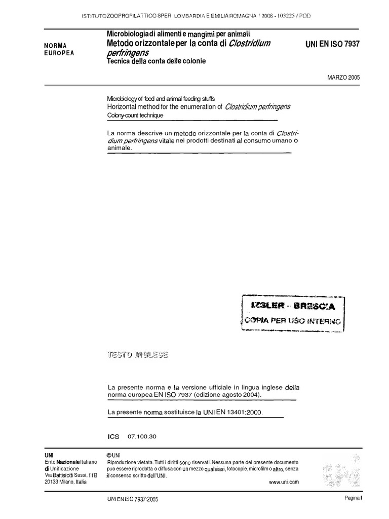 ISO 7937-2005 Cl. Perfringens | PDF