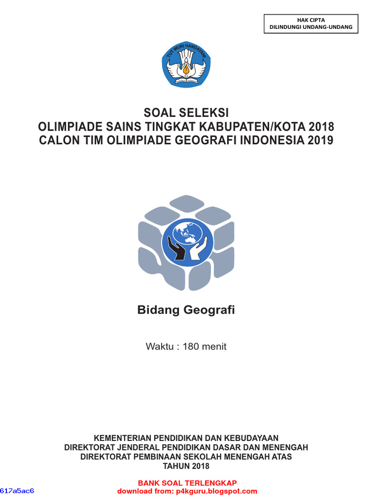 2018_OSK_Geografi_SMA_Soal_dan_Kunci_Jawaban_p4kguru_blogspot_com | PDF