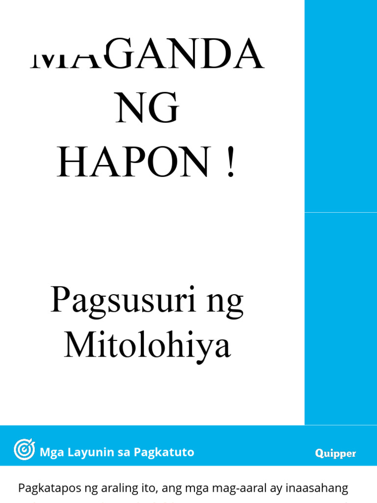ME Fil 10 Q1 0101 Pagsusuri NG Mitolohiya - PS | PDF