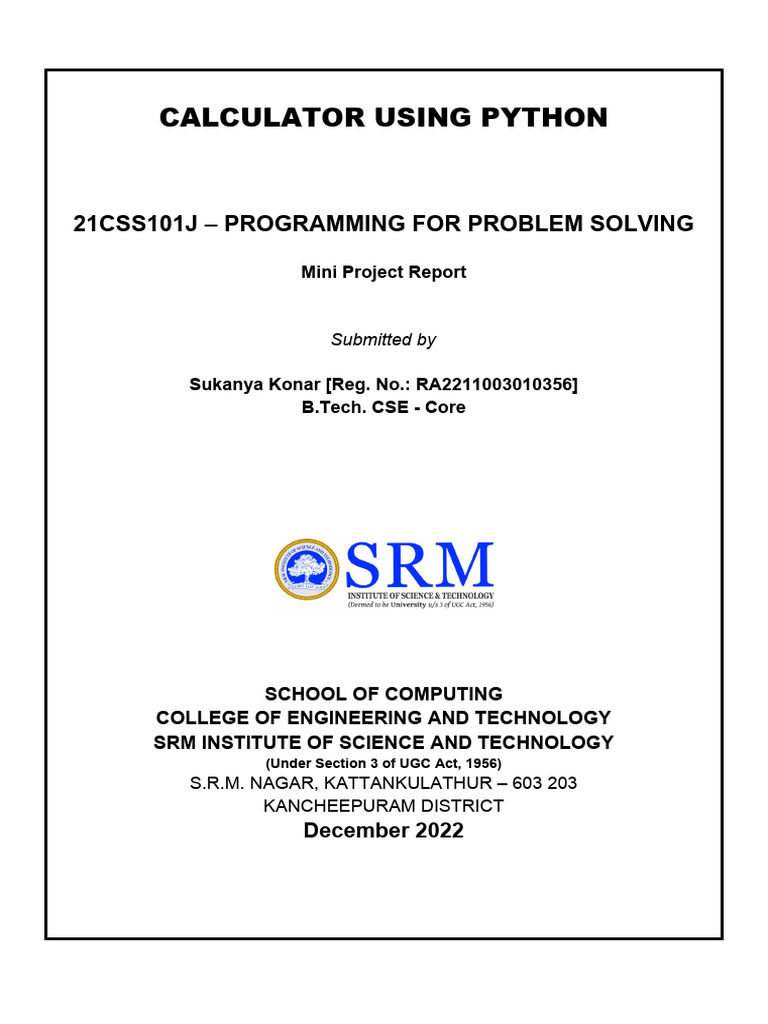 PPS Mini Project Sukanya | PDF