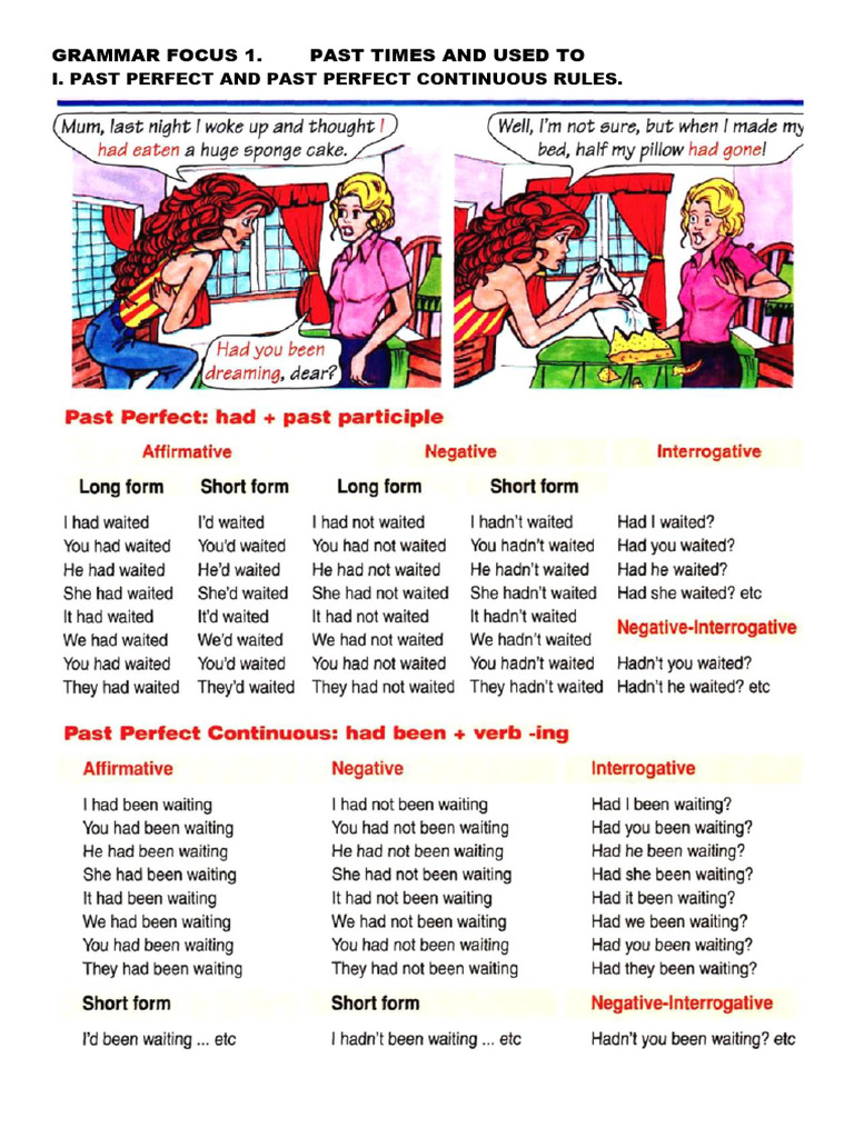 Grammar Focus 1. Past Times and Used To | PDF | Perfect (Grammar ...