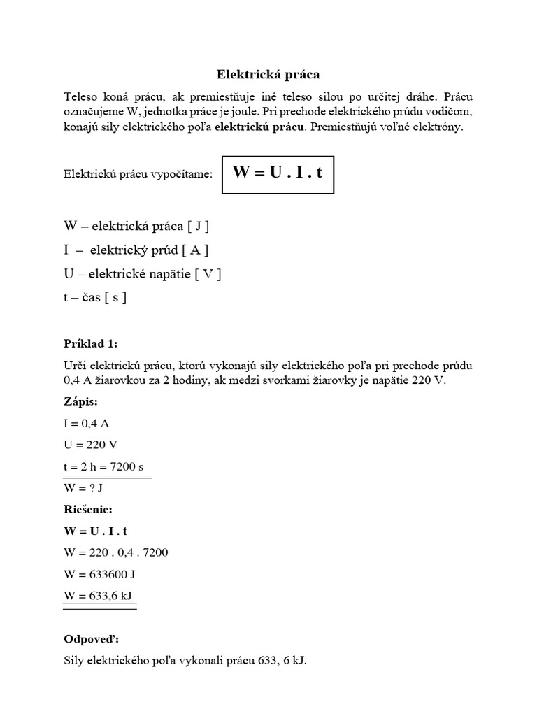 Elektrická práca | PDF