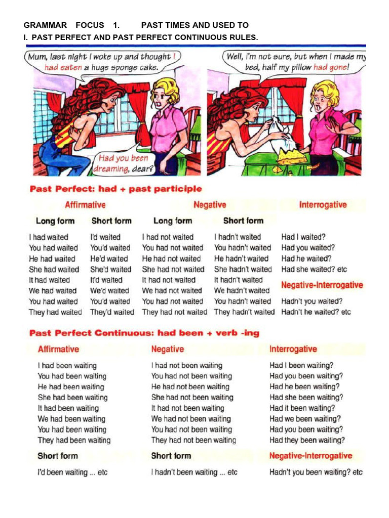 Grammar Focus 1. Past Times and Used To | PDF | Perfect (Grammar)