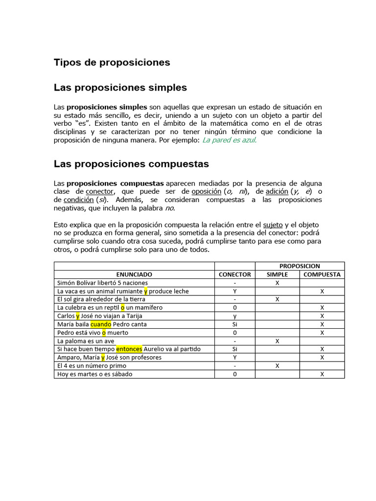 1 - Ejercicios de Proposiciones y Valoracion de Verdad | PDF | Proposición | Verdad
